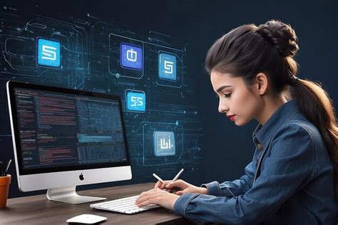 Html And Css Collage Concept With Person Programming And Api