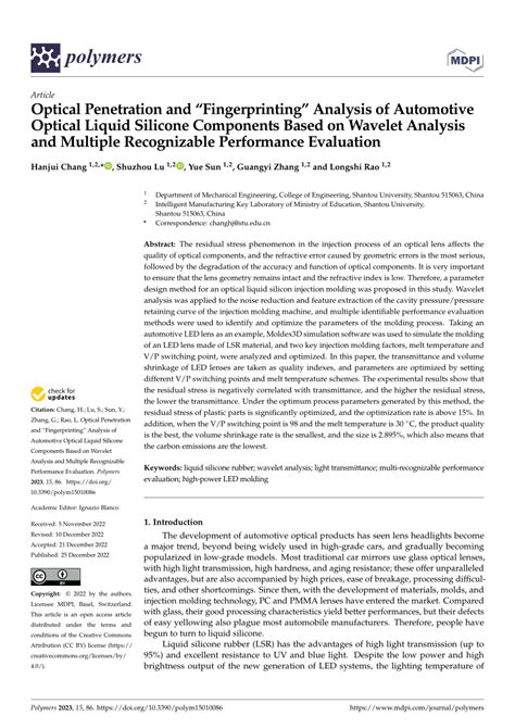Pdf Optical Penetration And “fingerprinting” Analysis Of Automotive
