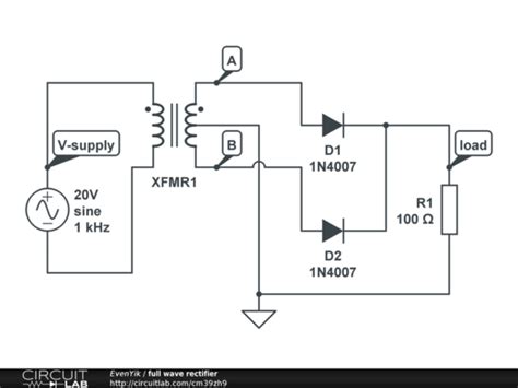 Full Wave Rectifier Circuitlab Full Wave Rectifier Circuitlab