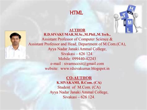 Html Rdsivakumar Ppt