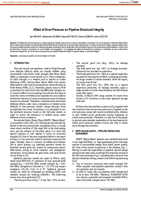 pdf effect of over pressure on pipeline structural integrity