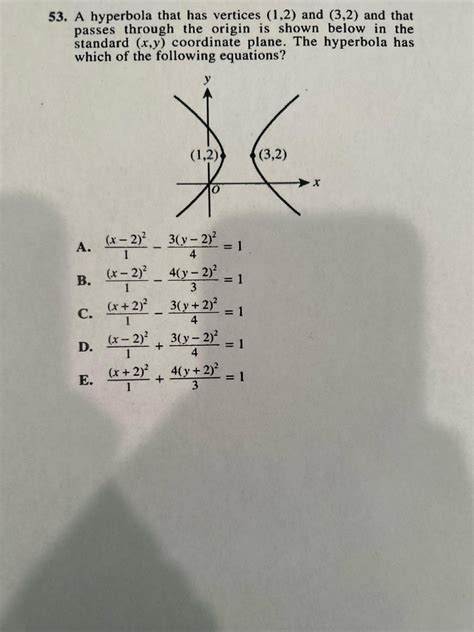 Hyperbola Worksheet