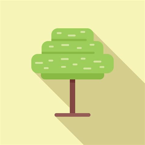 Premium Vector Cute Trimmed Tree Icon Flat Vector Working Garden Equipment