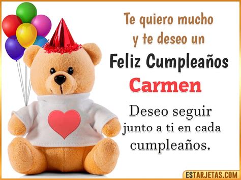 Feliz Cumpleaños Carmen Imágenes  Tarjetas Y Mensajes
