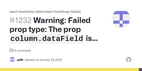 Warning Failed Prop Type The Prop `columndatafield` Is Marked As