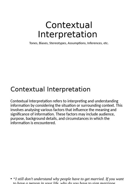 Understanding Contextual Interpretation And Bias Pdf Bias Stereotypes