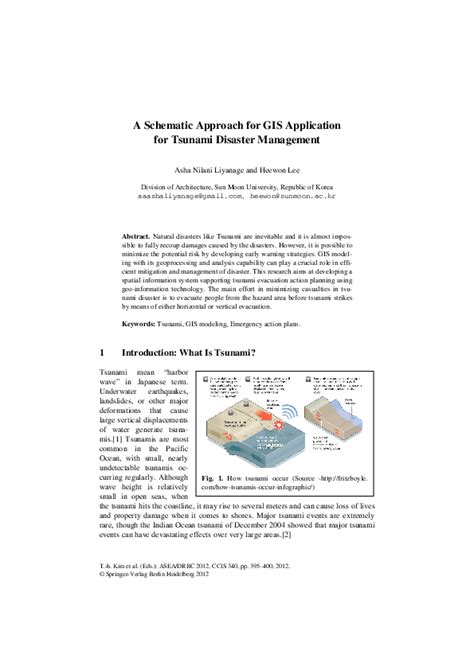 A Schematic Approach For Gis Application For Tsunami Disaster Management