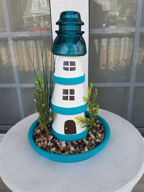 Clay Pot Lighthouse Clay Pot Crafts Lighthouse Crafts 86a Clay Pot Lighthouse Terra Cotta