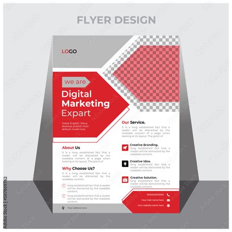 Multipurpose Flyer Layout With Red Accent Vector Eco Flyer Poster