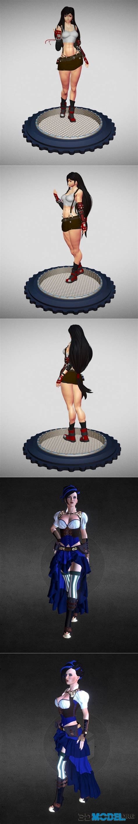 3d Model Tifa Lockhart Final Fantasy Vii Fanart And Steampunk Woman Printable