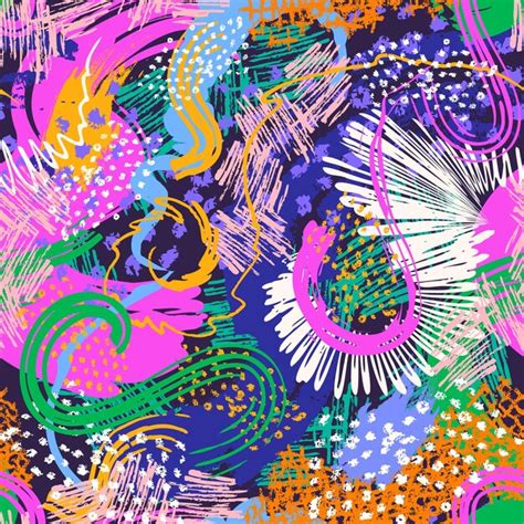 Premium Vector Hand Drawn Abstract Artistic Seamless Pattern