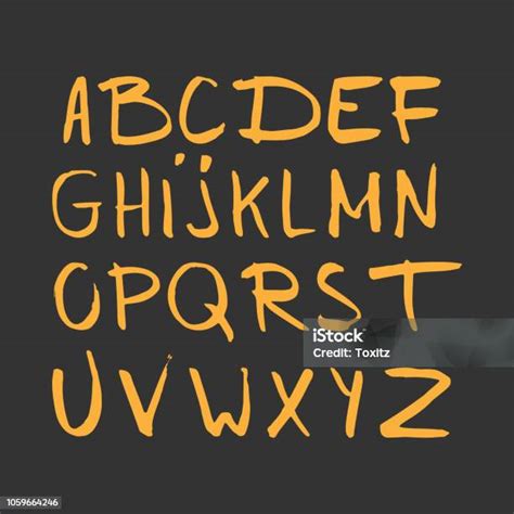 손으로 그린된 알파벳 라틴 문자를 설정합니다 포스터 배너 또는 인사말 카드 벡터 레터링 개념에 대한 스톡 벡터 아트 및 기타 이미지 Istock
