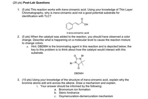 Solved Pts Post Lab Questions Pts This Reaction Works With Course Hero