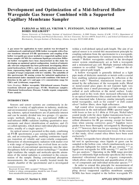 Pdf Development And Optimization Of A Mid Infrared Hollow Waveguide