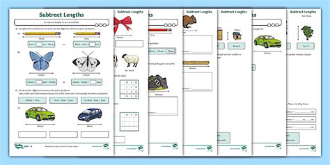 👉 Planit Maths Year 3 Subtracting Lengths Maths Differentitated Activities