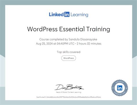 Wordpress Webdevelopment Continuouslearning Linkedinlearning Sandula Dissanayake