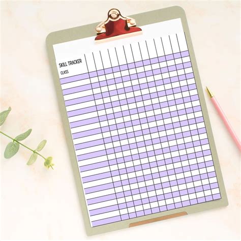 Skill Tracker Printable Etsy