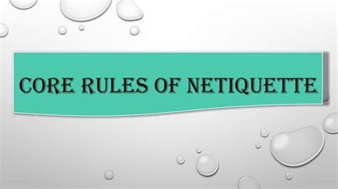 Core Rules Of Netiquette Presentation Pptx