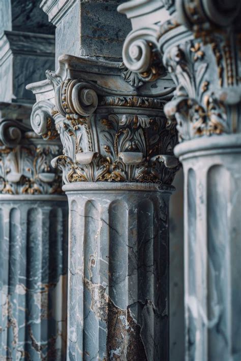 Close Up View Of A Row Of Columns In A Building Suitable For