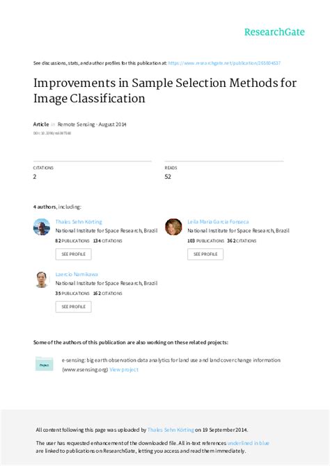 Pdf Improvements In Sample Selection Methods For Image Classification