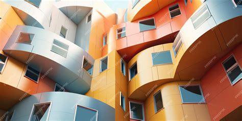 추상적이고 현대적인 건축은 형태와 기능의 융합으로 매료됩니다 매끈한 라인의 혁신적인 형태와 미니멀리스트 미학은 기존의 대담하고 대담한 디자인을 재정의합니다