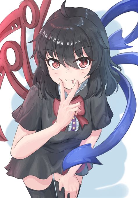 Pico Kimuchi Houjuu Nue Touhou Commentary Request Highres 1girl P Asymmetrical Wings