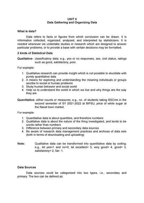Chapter 03 Unit Ii And Unit Iii Unit Ii Data Gathering And