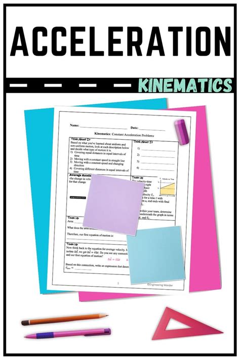 Kinematics Constant Acceleration Ppt Lesson And Review Handout Hs Physics High School
