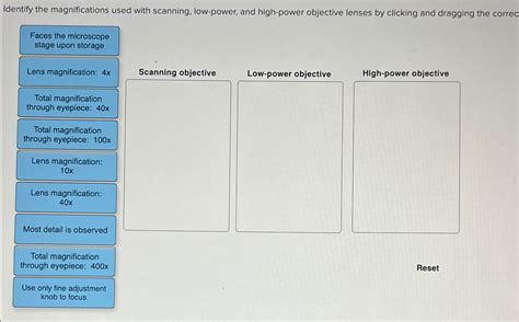 Solved Identify The Magnifications Used With Scanning