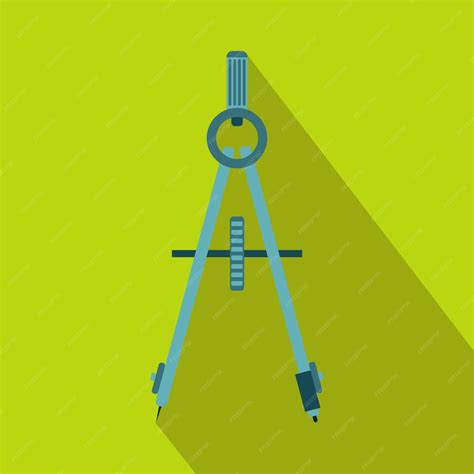 Premium Vector Compass Tool Icon In Flat Style On A Green Background