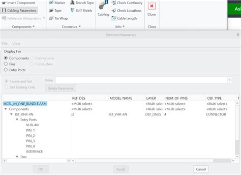 Cabling Harness Parameter As Bom Position Ptc Community
