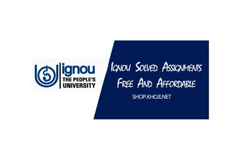 Request New Solved Assignment For Ignou All Courses Khojinet