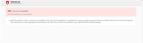how to solve ords was unable to connect to database