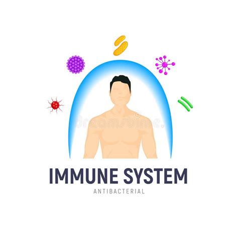 Immune System Vector Icon Logo Health Bacteria Virus Protection Stock