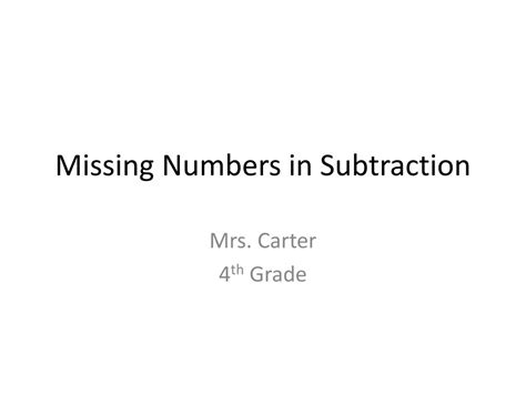 PPT Missing Numbers In Subtraction PowerPoint Presentation Free Download ID 2678490