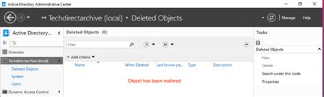 Enable Active Directory Recycle Bin Delete And Restore Objects