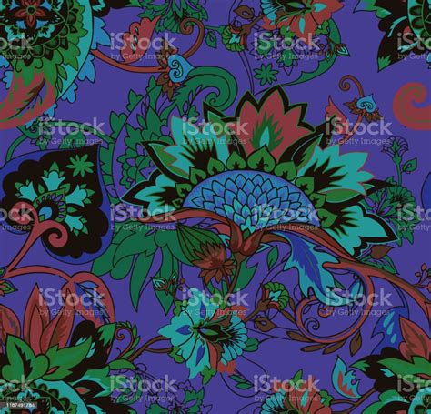 페이 즐 리 동양 페이즐리 장식이있는 원활한 섬유 꽃 패턴 0명에 대한 스톡 벡터 아트 및 기타 이미지 0명 꽃 식물 동아시아 문화 Istock