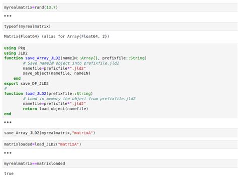 How To Save An Matrix To Use In A Separate Script New To Julia