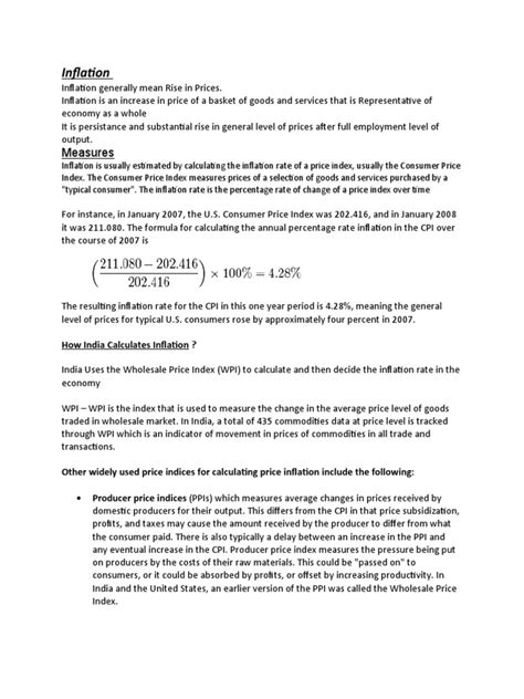 Inflation Pdf Inflation Index Economics