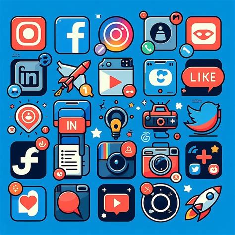 premium photo social media icon vector app icon application icon vector