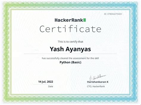Yash Ayanyas On Linkedin Hackerrank Pythonlearning