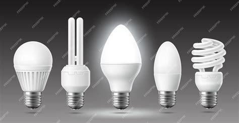 Premium Vector Realistic Led Lamps Modern Eco Electricity Elements