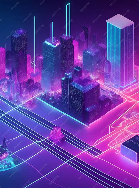 Premium Ai Image Smart City Technology Midnight Network Urbanization The Concept Of A Smart