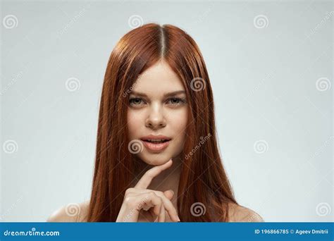 Woman With Beautiful Long Hair Care Nude Shoulders Cosmetics Cropped