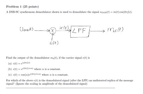 Solved Problem 1 25 Points A Dsb Sc Synchronous