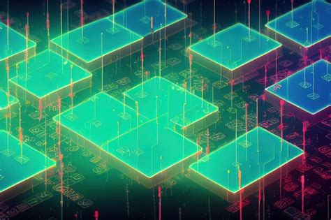 Premium Photo Futuristic Data Flow Data Transfer Technology Cyberpunk Big Data And