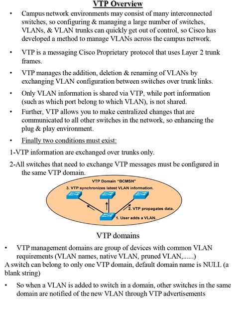 Summary Of Vtp Vlan Trunking Protocol Pdf Connect 4 Techs