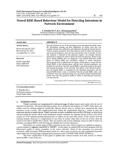 neural kde based behaviour model for detecting intrusions in network environment pdf