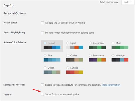 How To Disable Wordpress Toolbar On Your Website Infophilic