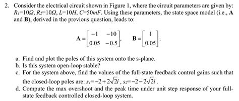 Solved 2 Consider The Electrical Circuit Shown In Figure 1 Chegg Com